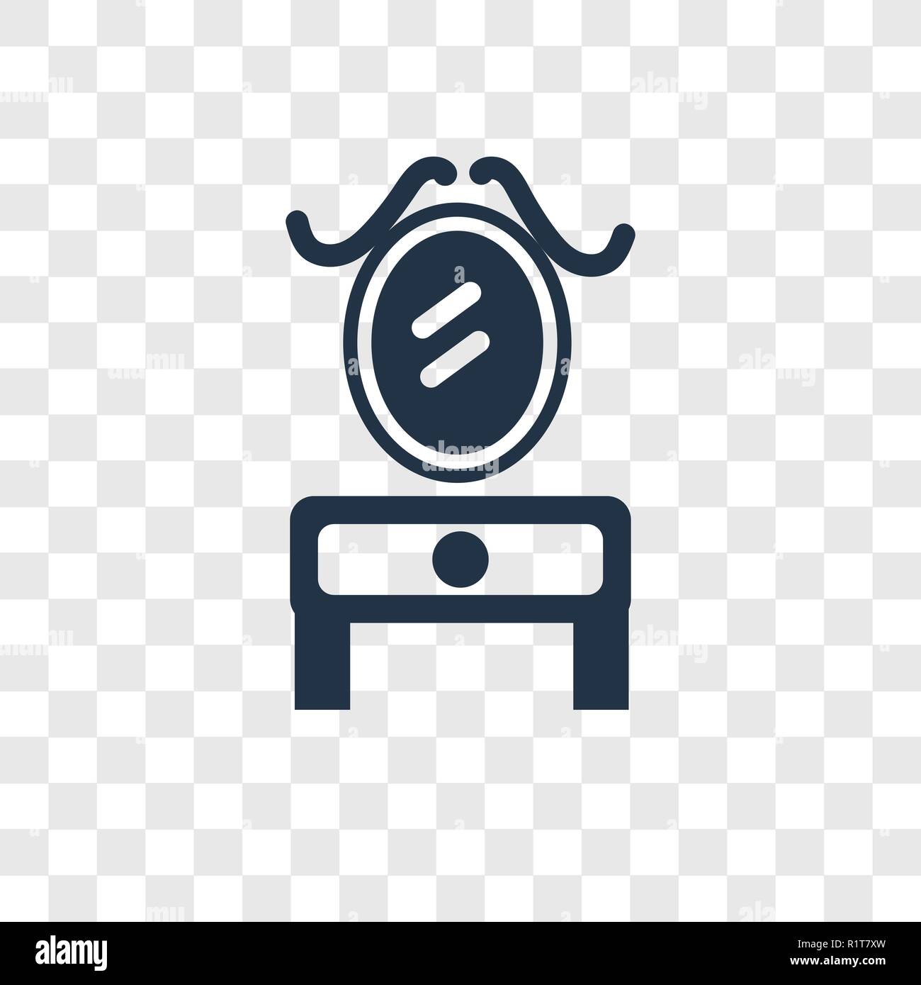 Dressing table vector icon isolated on transparent background, Dressing ...