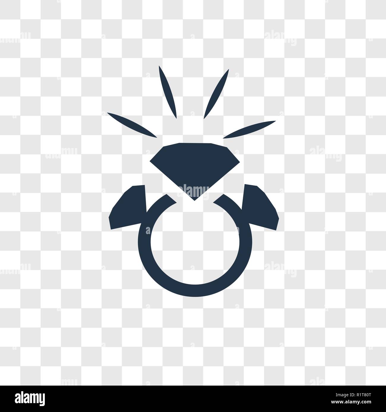 Diamond ring vector icon isolated on transparent background, Diamond ...