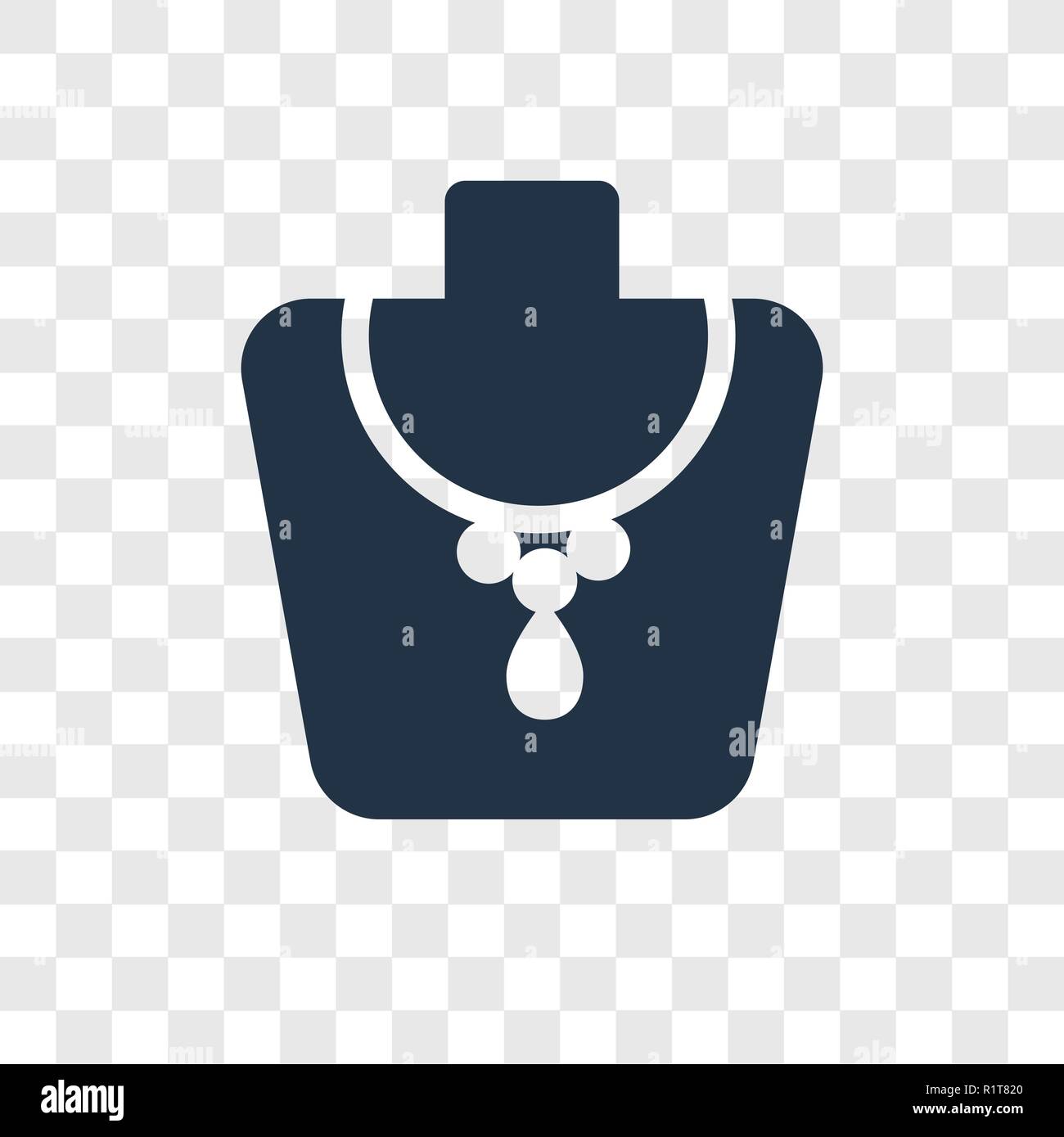 Necklace vector icon isolated on transparent background, Necklace ...