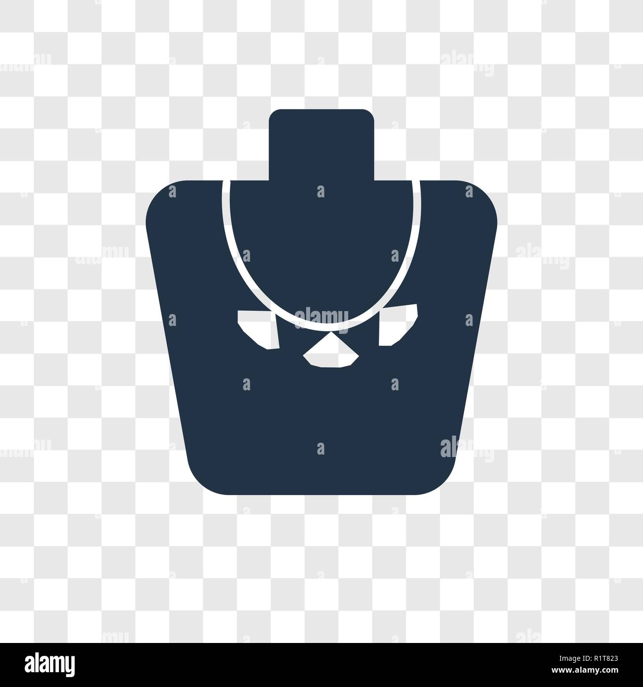 Necklace vector icon isolated on transparent background, Necklace ...