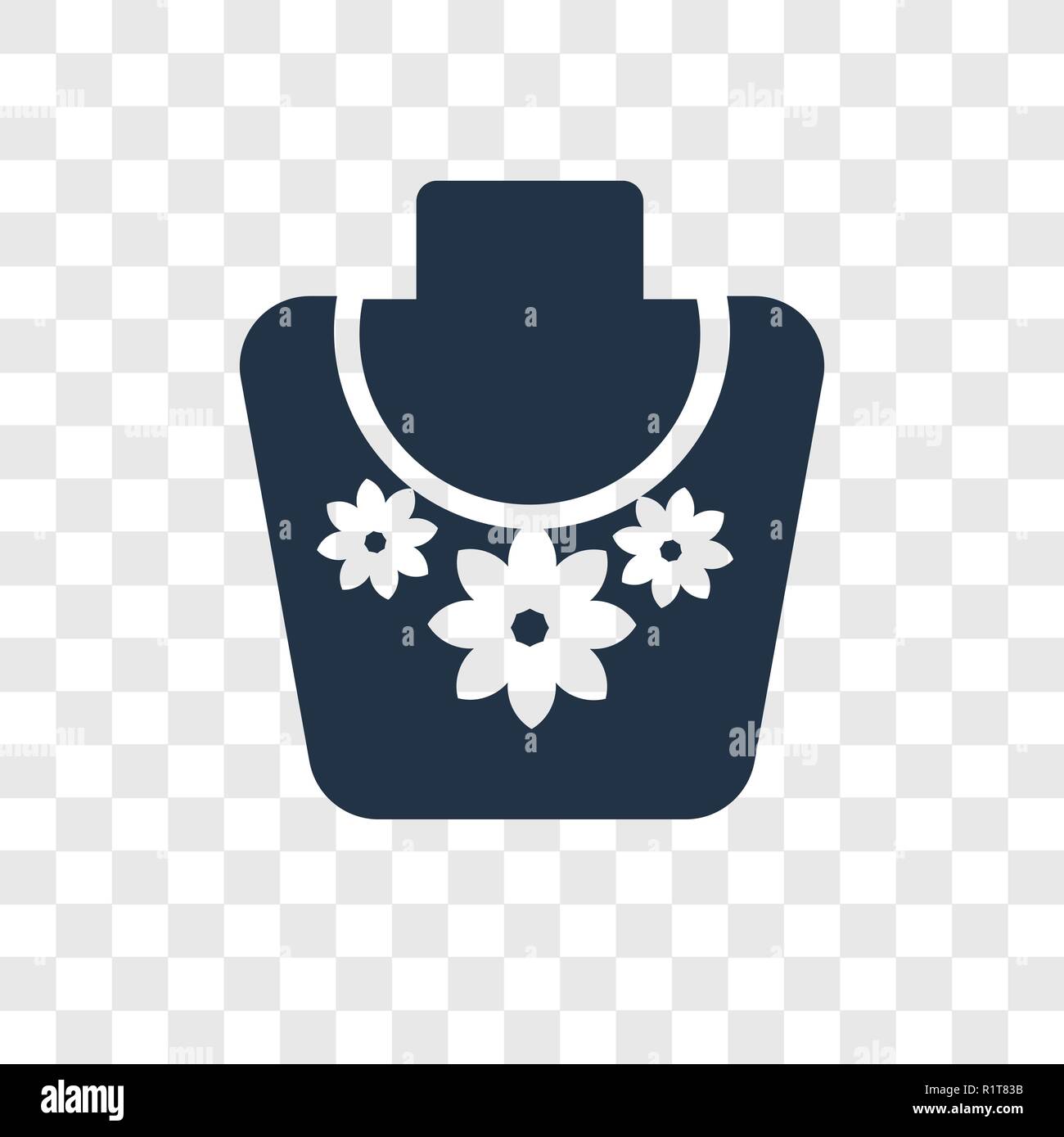 Necklace vector icon isolated on transparent background, Necklace ...