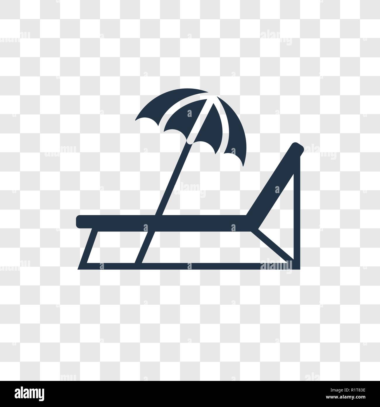 Sunbed vector icon isolated on transparent background, Sunbed ...