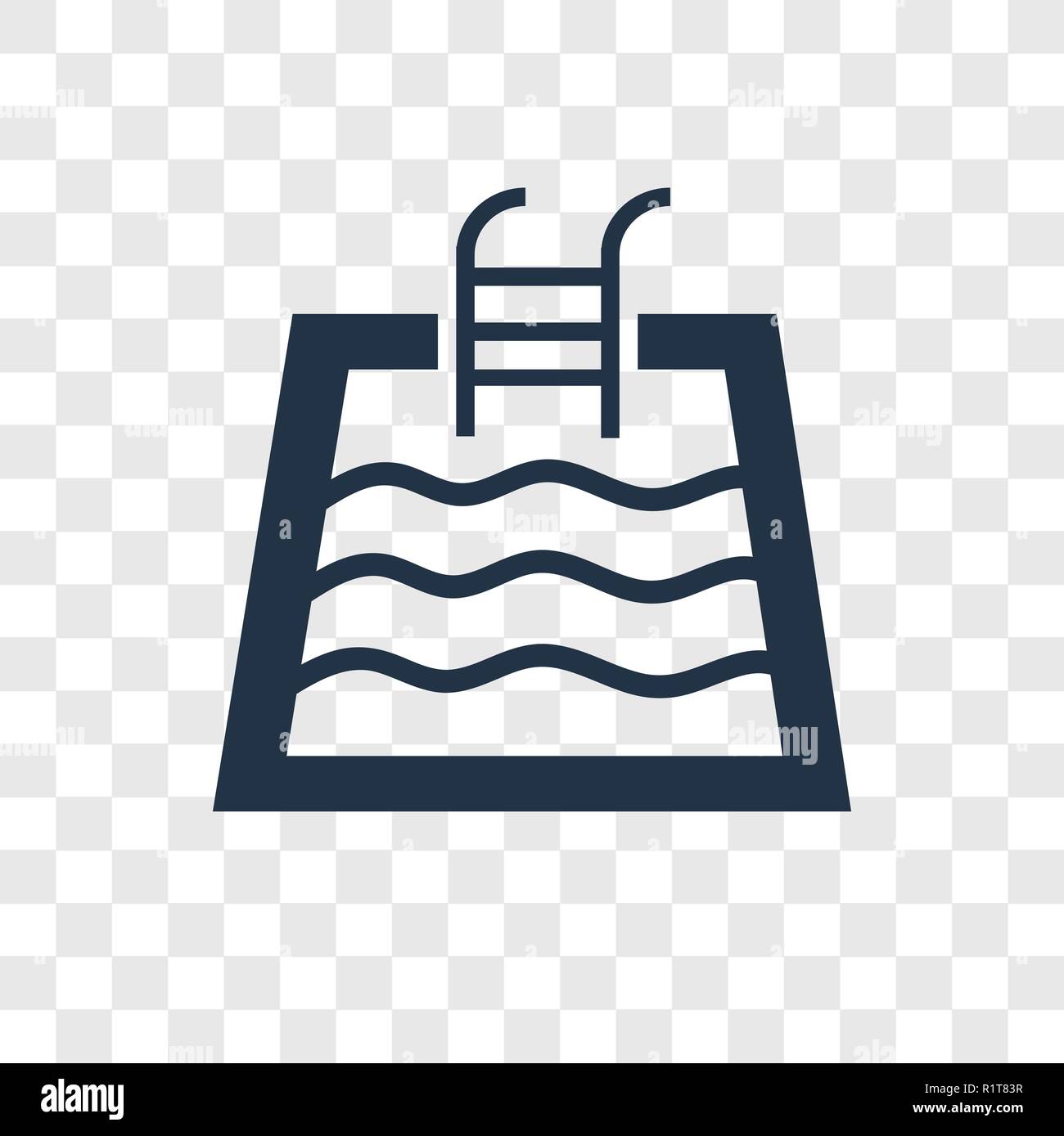 Swimming pool vector icon isolated on transparent background, Swimming ...