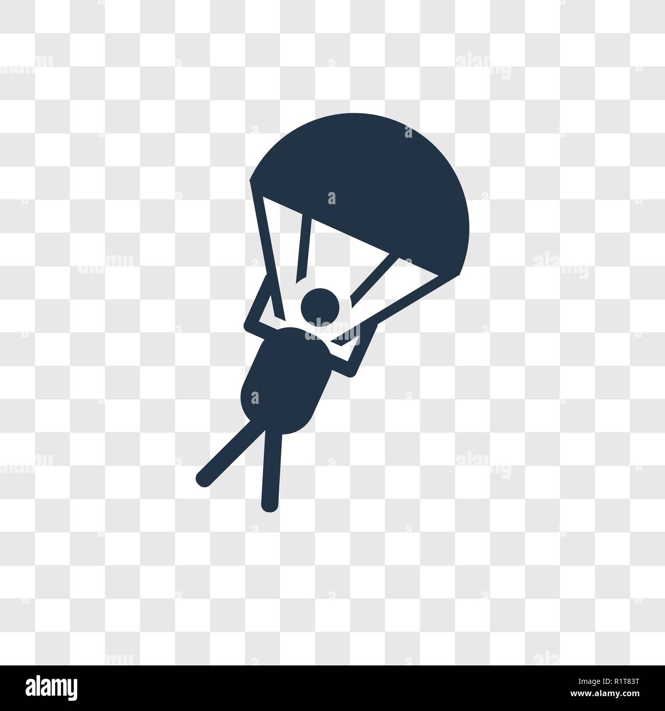 Parachute vector icon isolated on transparent background, Parachute ...
