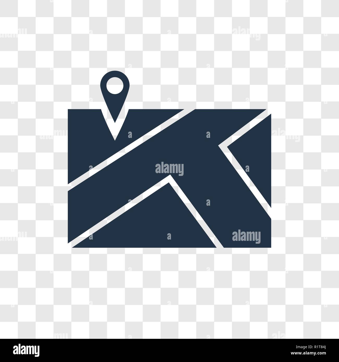 Map vector icon isolated on transparent background, Map transparency ...