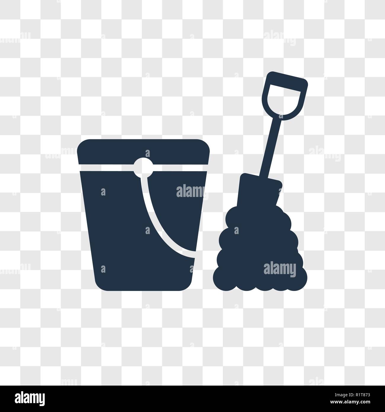 Sand bucket vector icon isolated on transparent background, Sand bucket ...