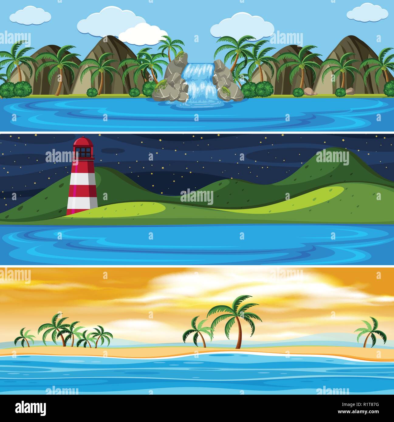 Set of panorama landscape illustration Stock Vector Image & Art - Alamy