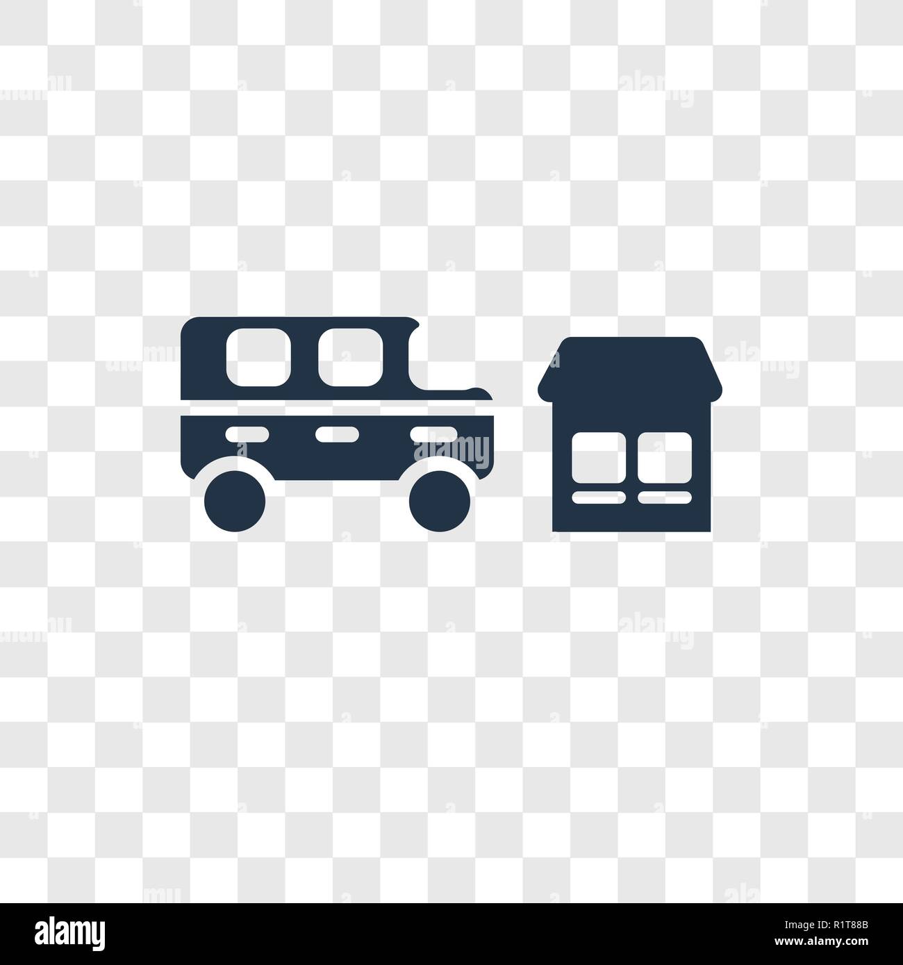 Bus vector icon isolated on transparent background, Bus transparency ...