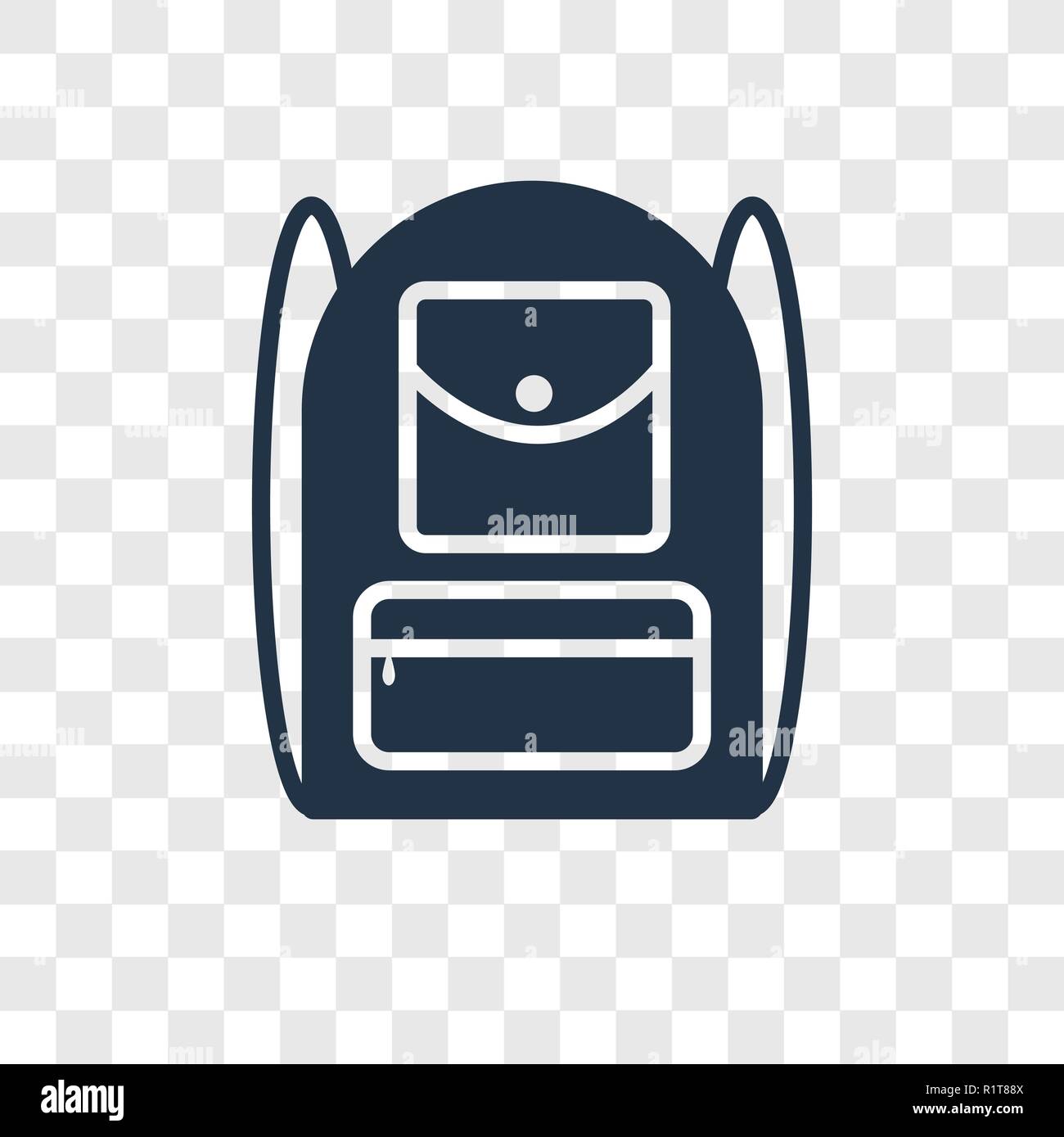 Backpack vector icon isolated on transparent background, Backpack ...