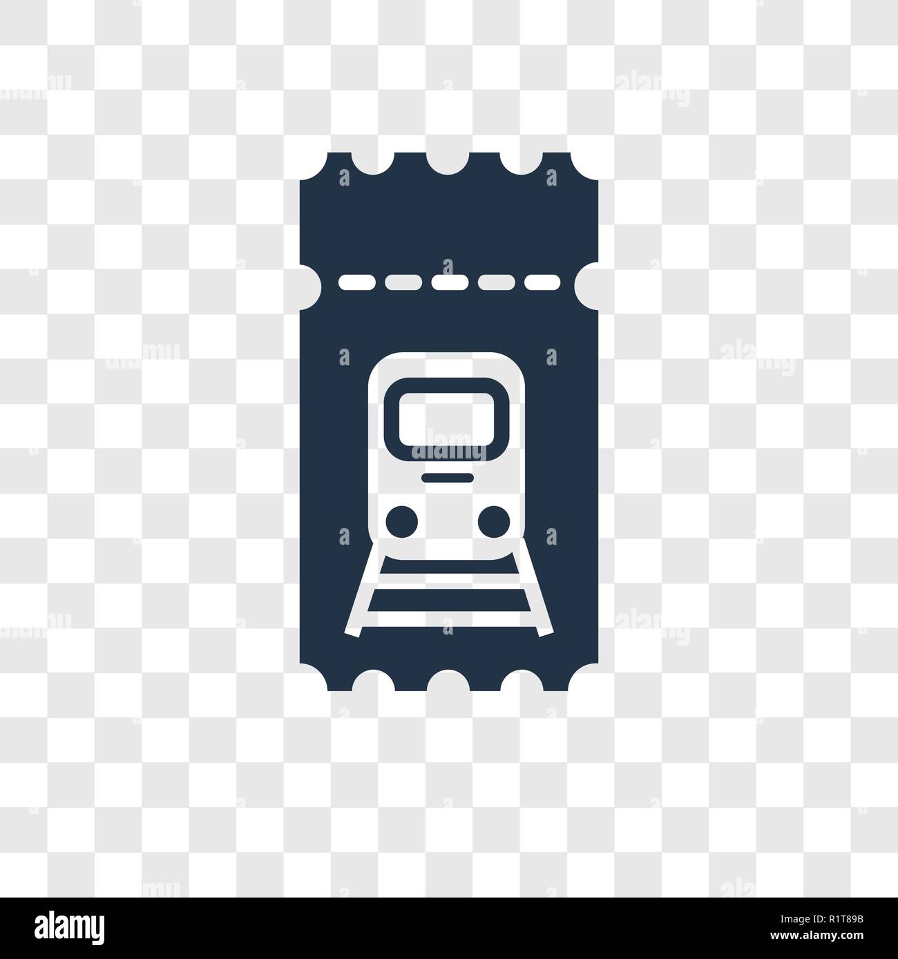 Train ticket vector icon isolated on transparent background, Train ...