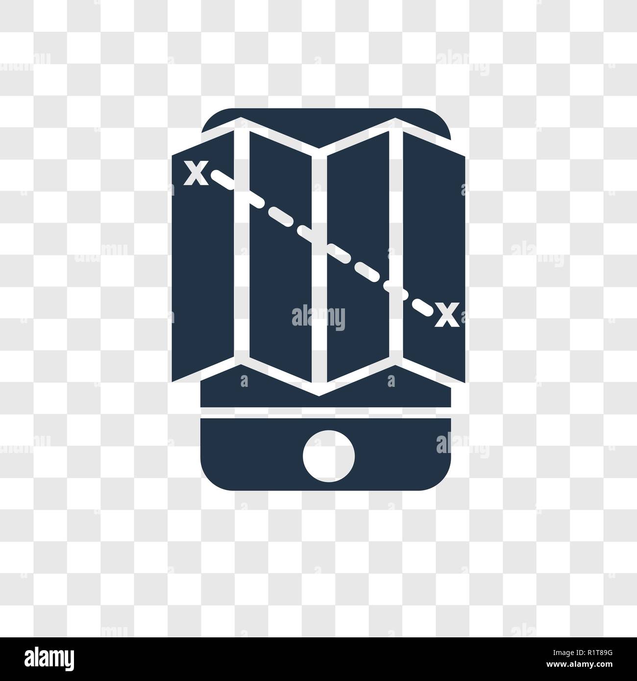 Mobile map vector icon isolated on transparent background, Mobile map ...