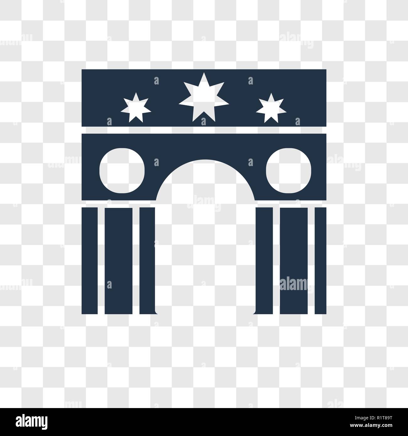 Landmark vector icon isolated on transparent background, Landmark ...