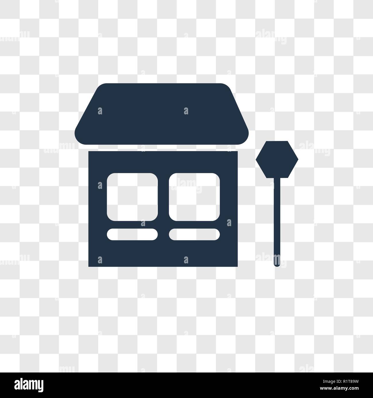 Bus stop vector icon isolated on transparent background, Bus stop ...