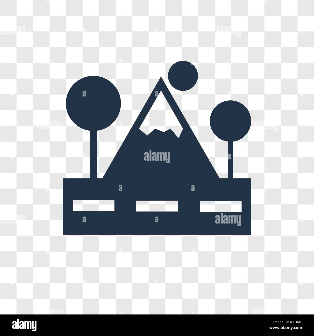 Landscape vector icon isolated on transparent background, Landscape ...