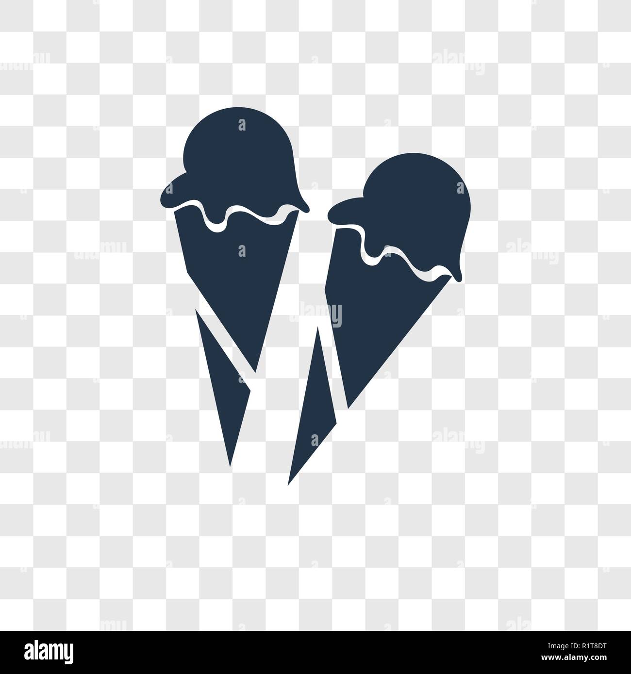 Ice cream vector icon isolated on transparent background, Ice cream ...
