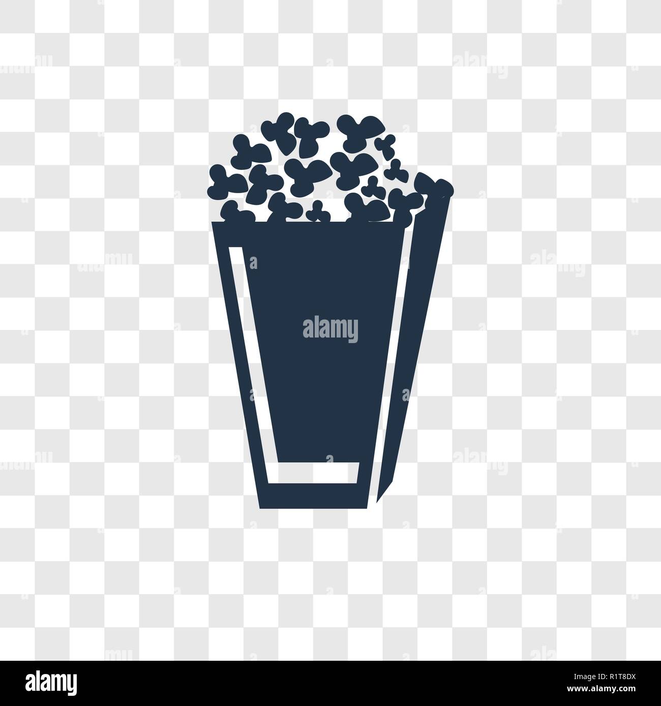 Popcorn vector icon isolated on transparent background, Popcorn ...