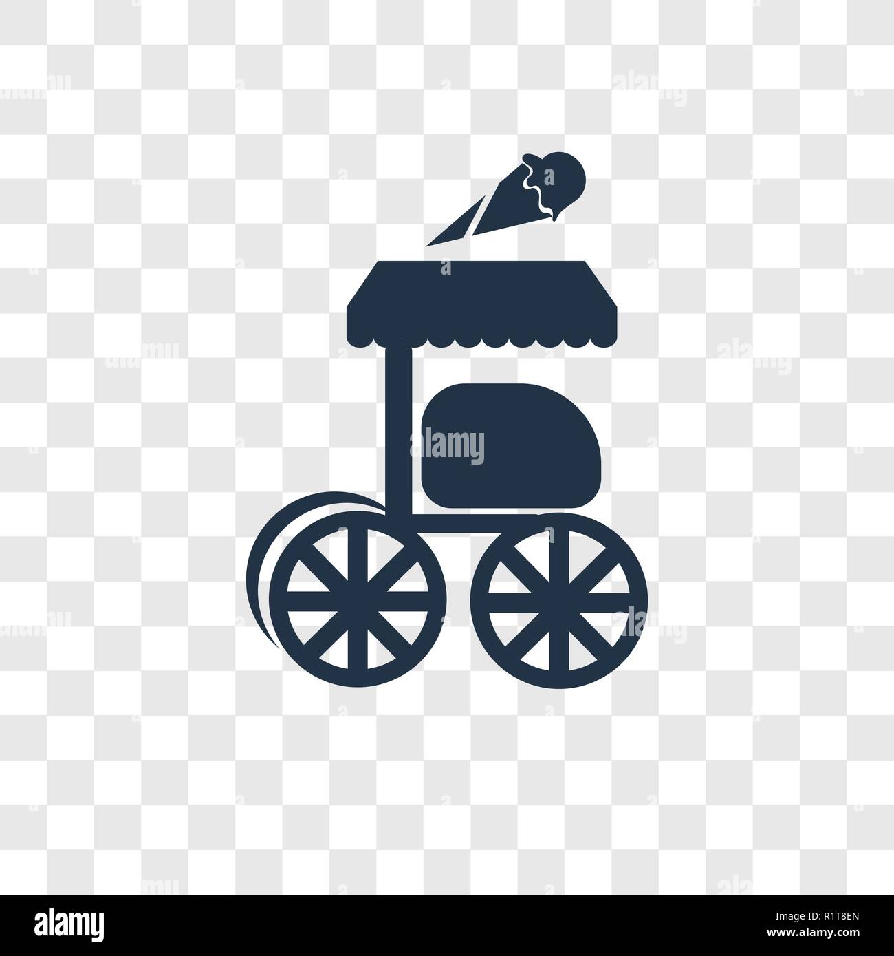 Food cart vector icon isolated on transparent background, Food cart ...