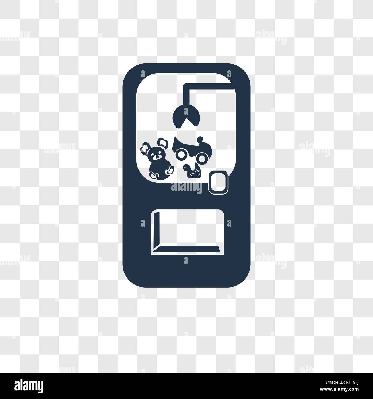 Toy machine vector icon isolated on transparent background, Toy machine transparency logo ...