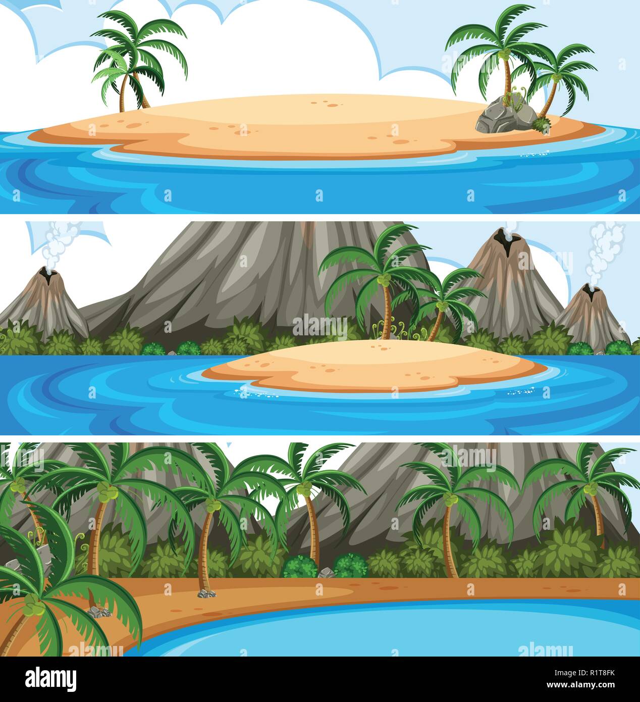 Volcano beach Stock Vector Images - Alamy