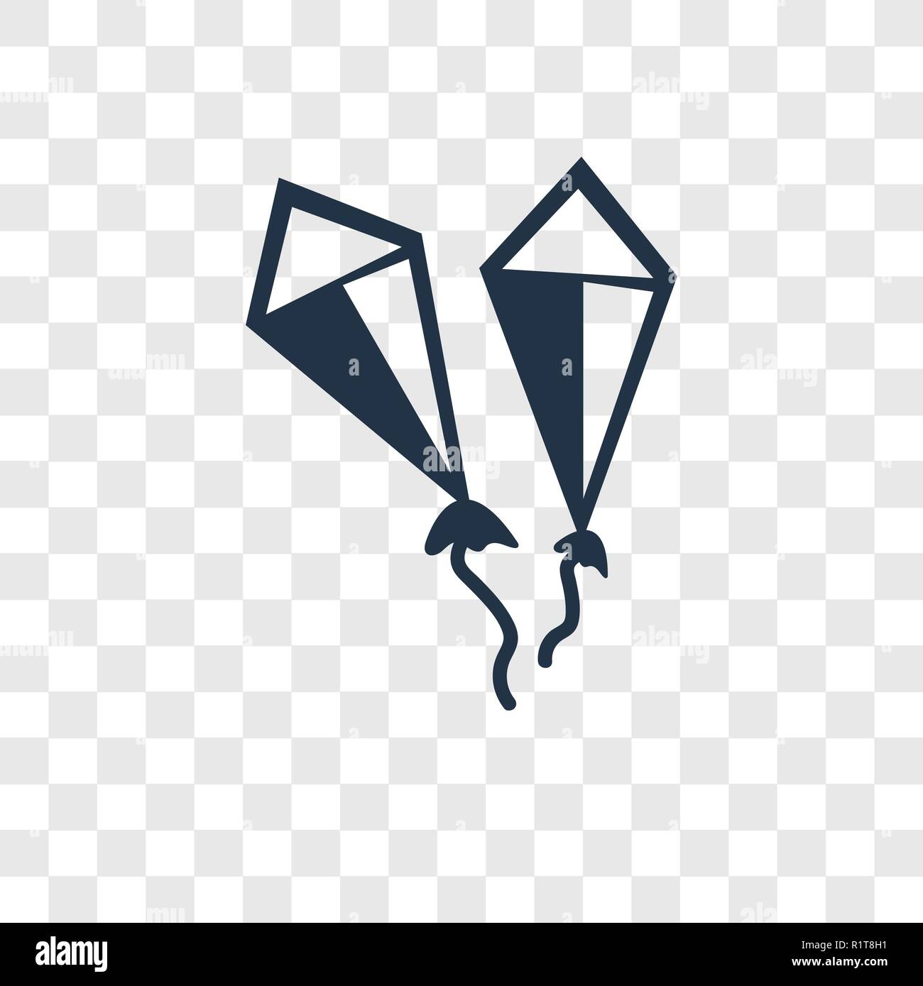 Kite vector icon isolated on transparent background, Kite transparency ...