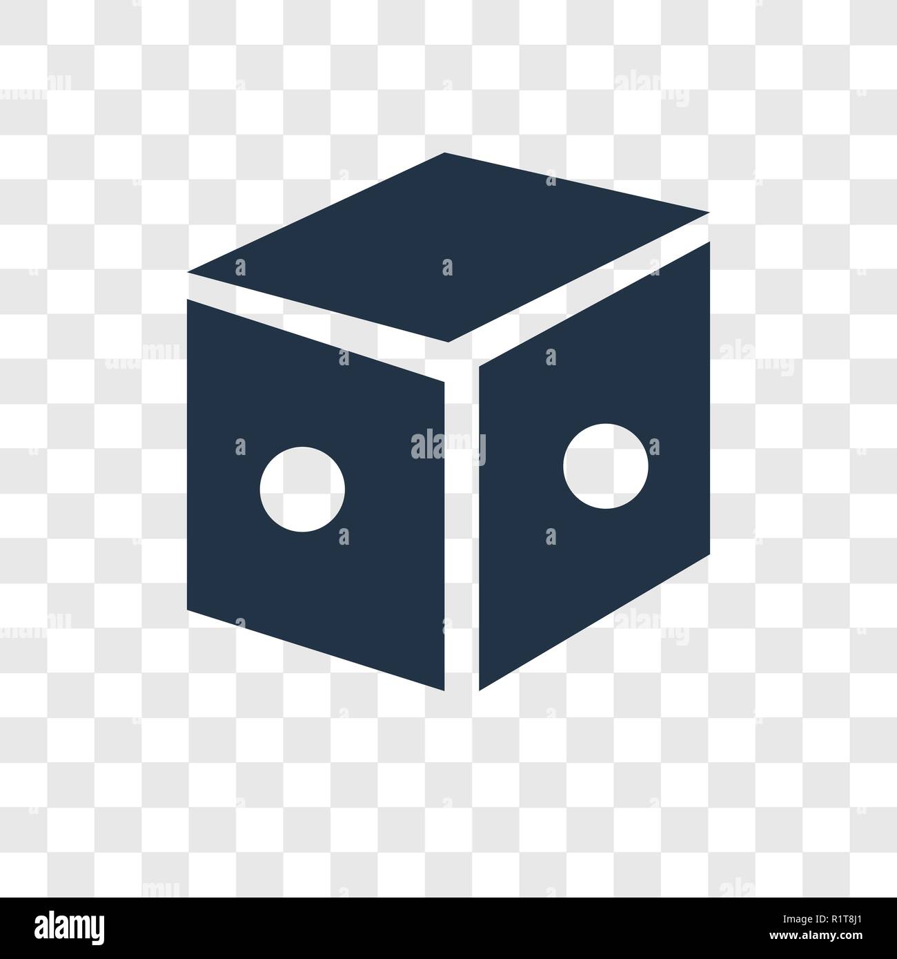 Dice vector icon isolated on transparent background, Dice transparency ...