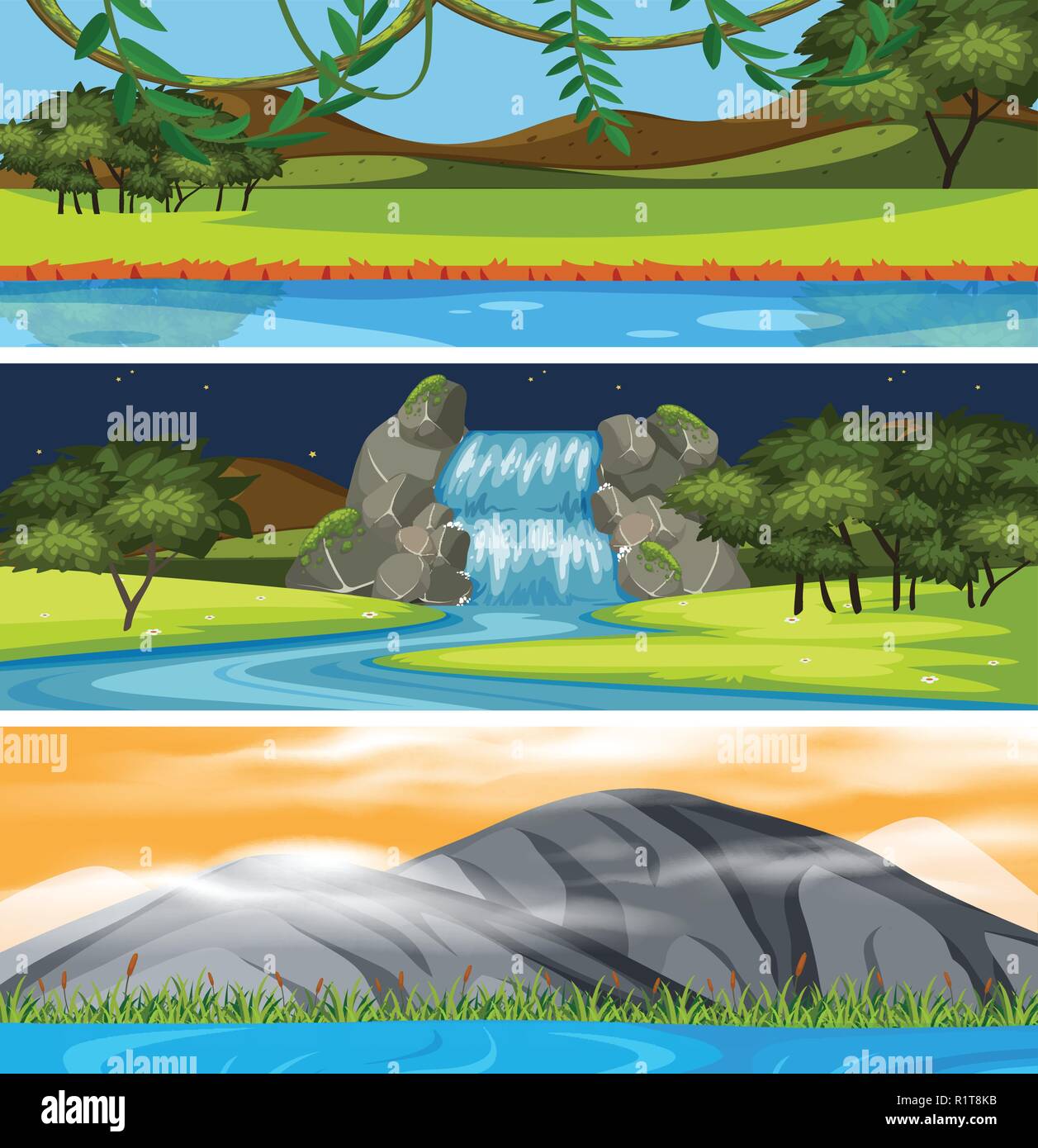Set of beautiful scene illustration Stock Vector Image & Art - Alamy