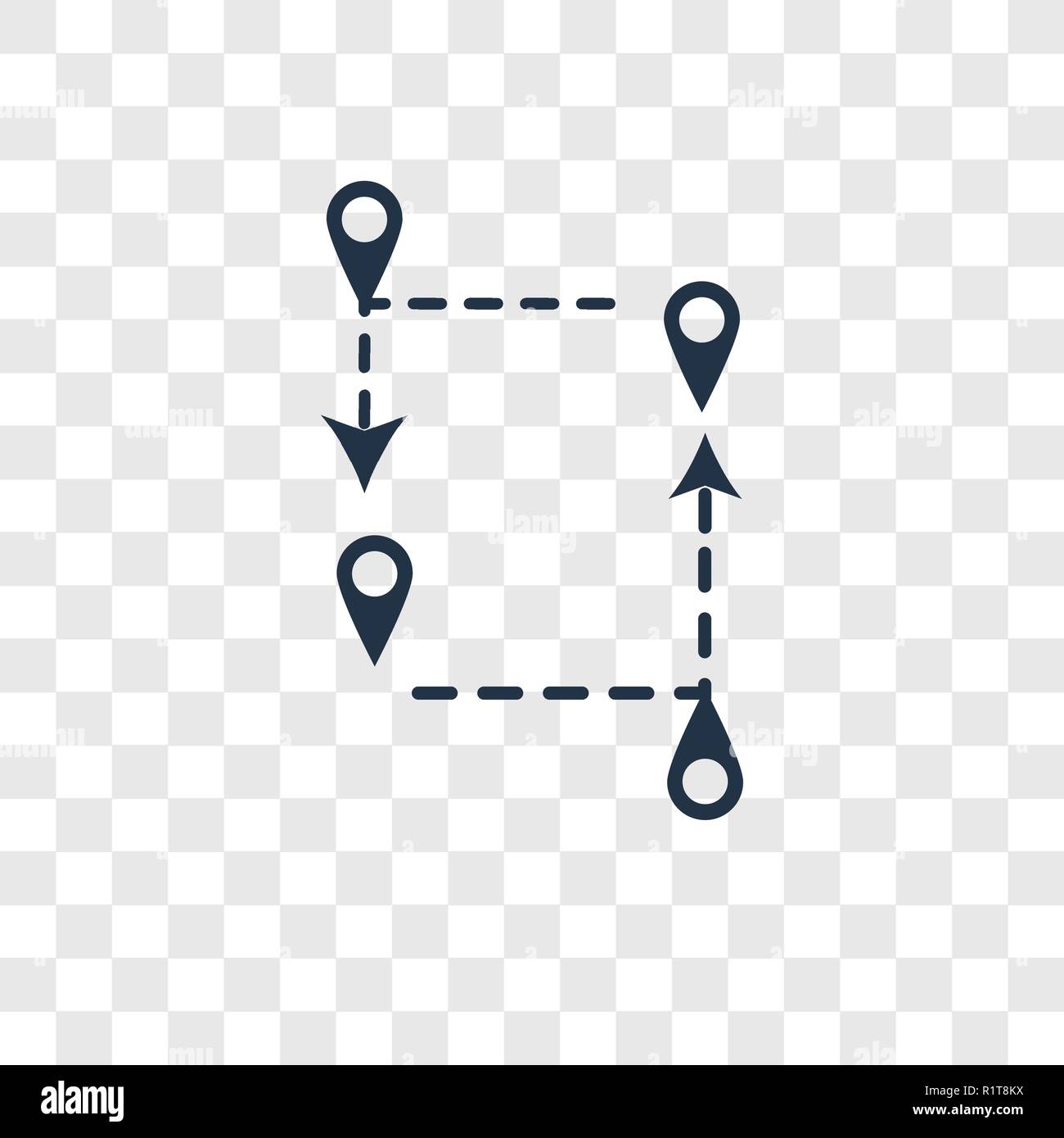 Route vector icon isolated on transparent background, Route ...