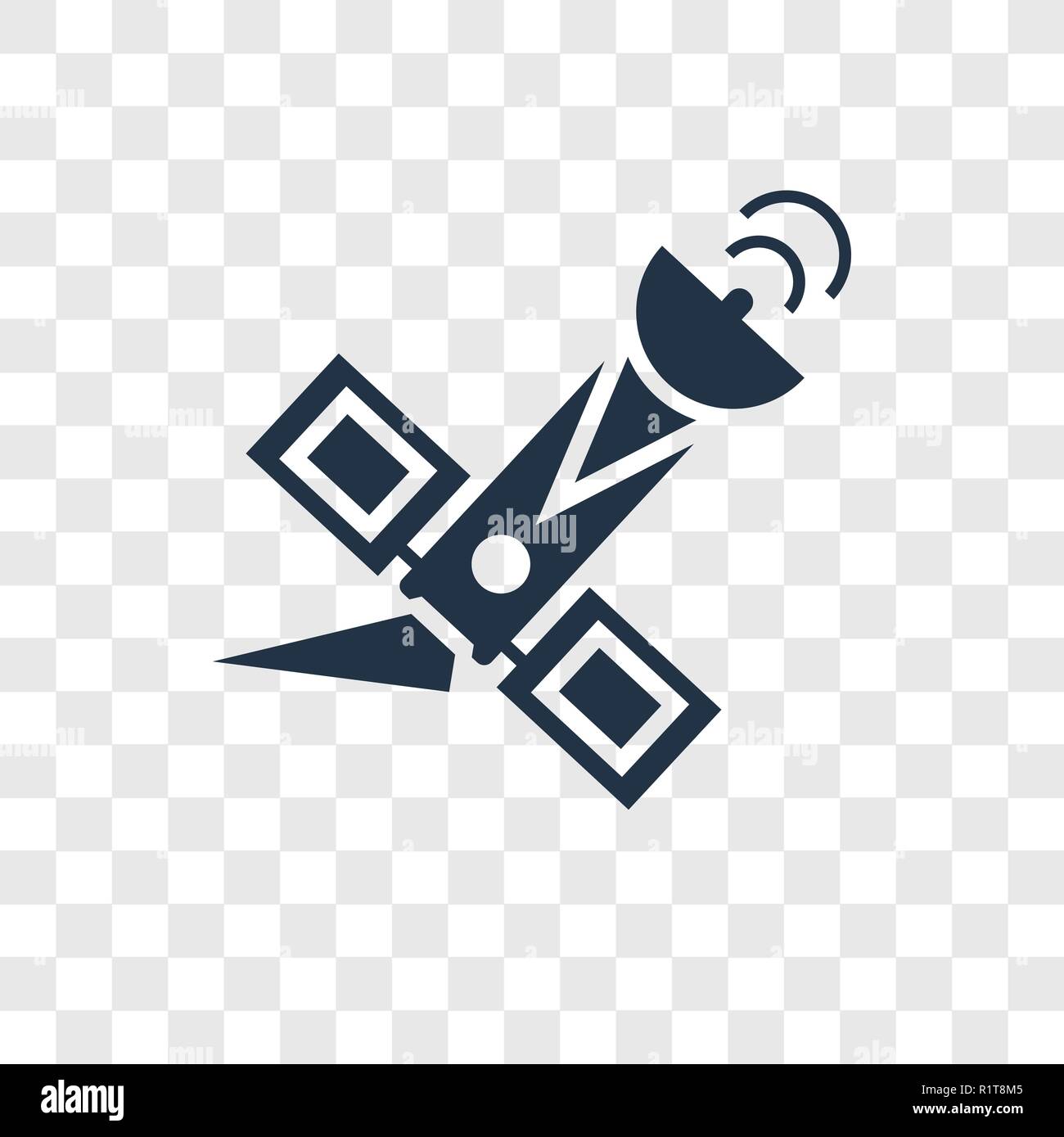 Satellite vector icon isolated on transparent background, Satellite ...