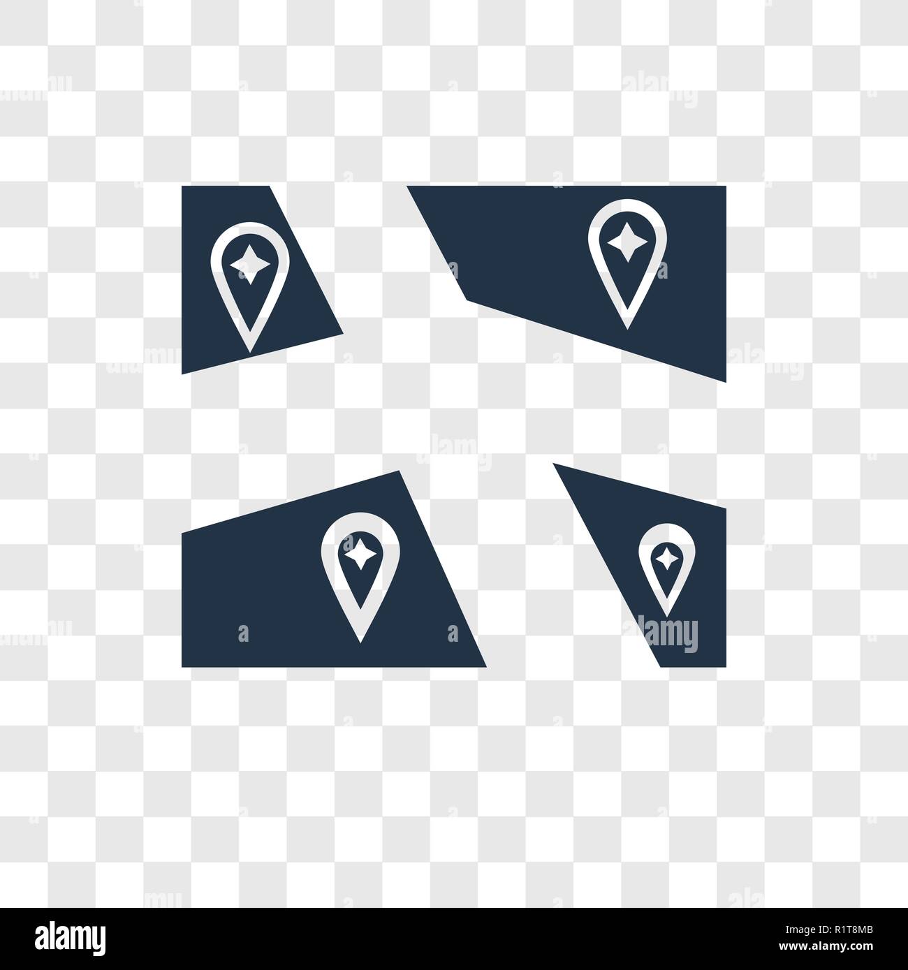 Map vector icon isolated on transparent background, Map transparency ...