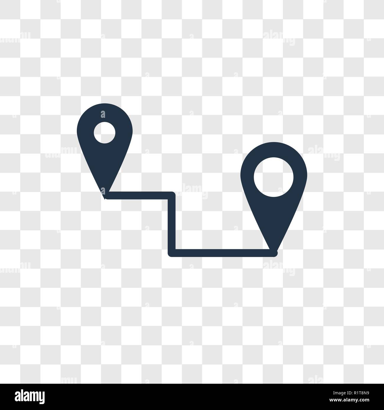Route vector icon isolated on transparent background, Route ...