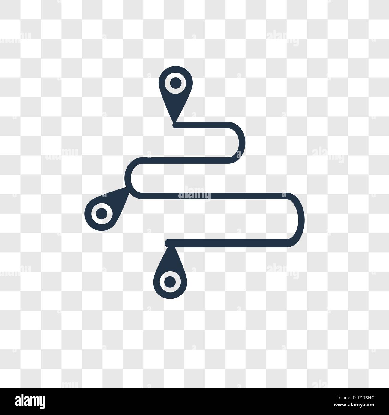 Route vector icon isolated on transparent background, Route ...