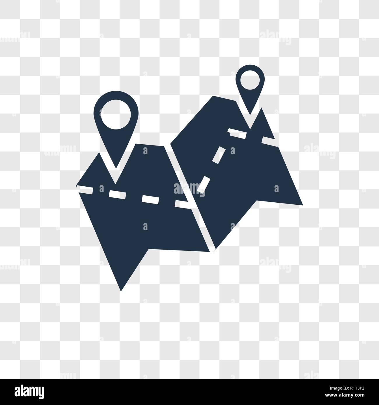 Map vector icon isolated on transparent background, Map transparency ...