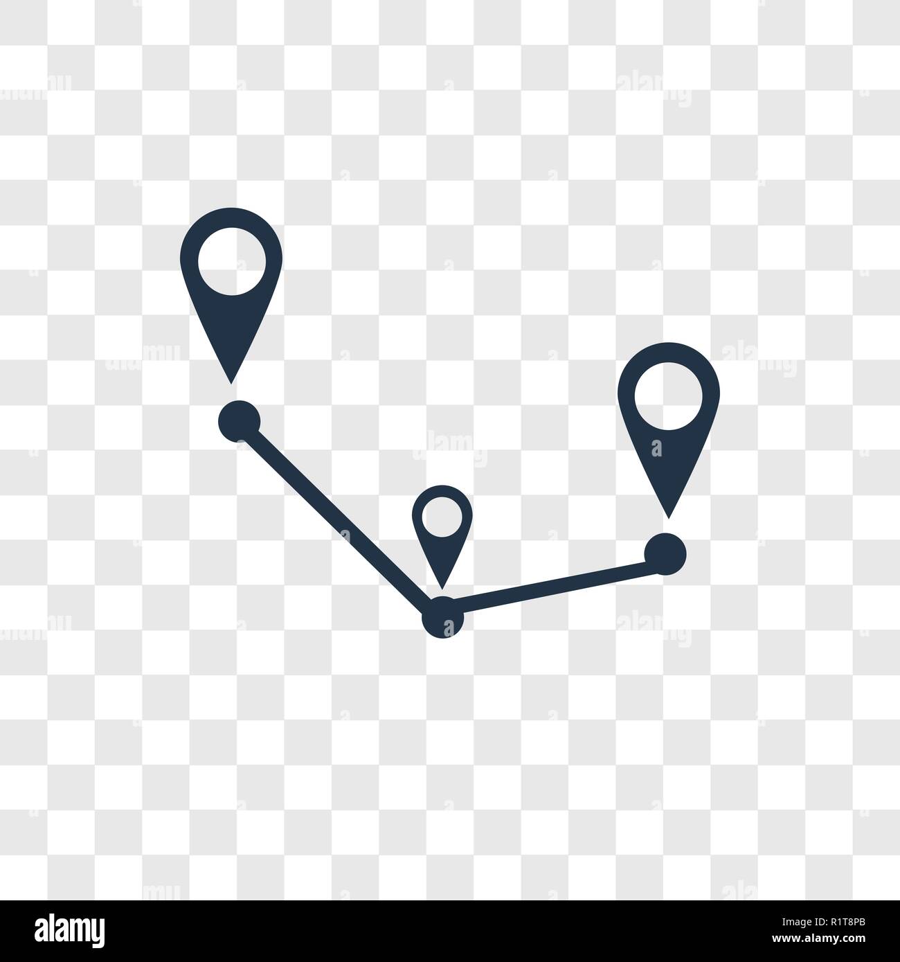 Route vector icon isolated on transparent background, Route ...