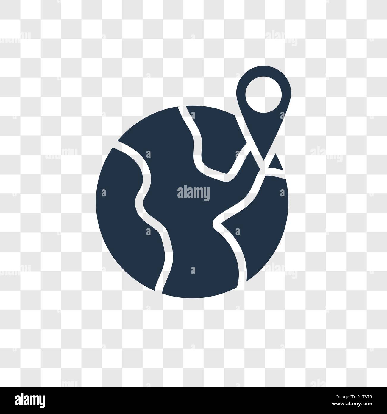 World vector icon isolated on transparent background, World ...