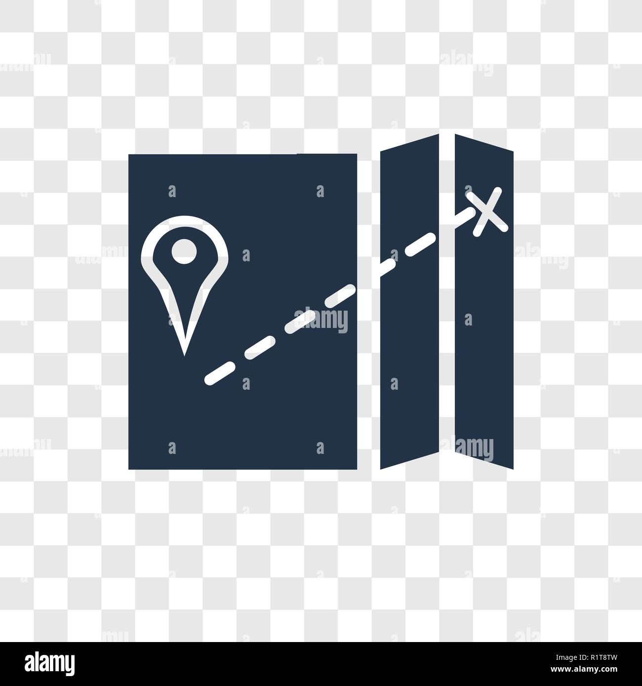 Map vector icon isolated on transparent background, Map transparency ...