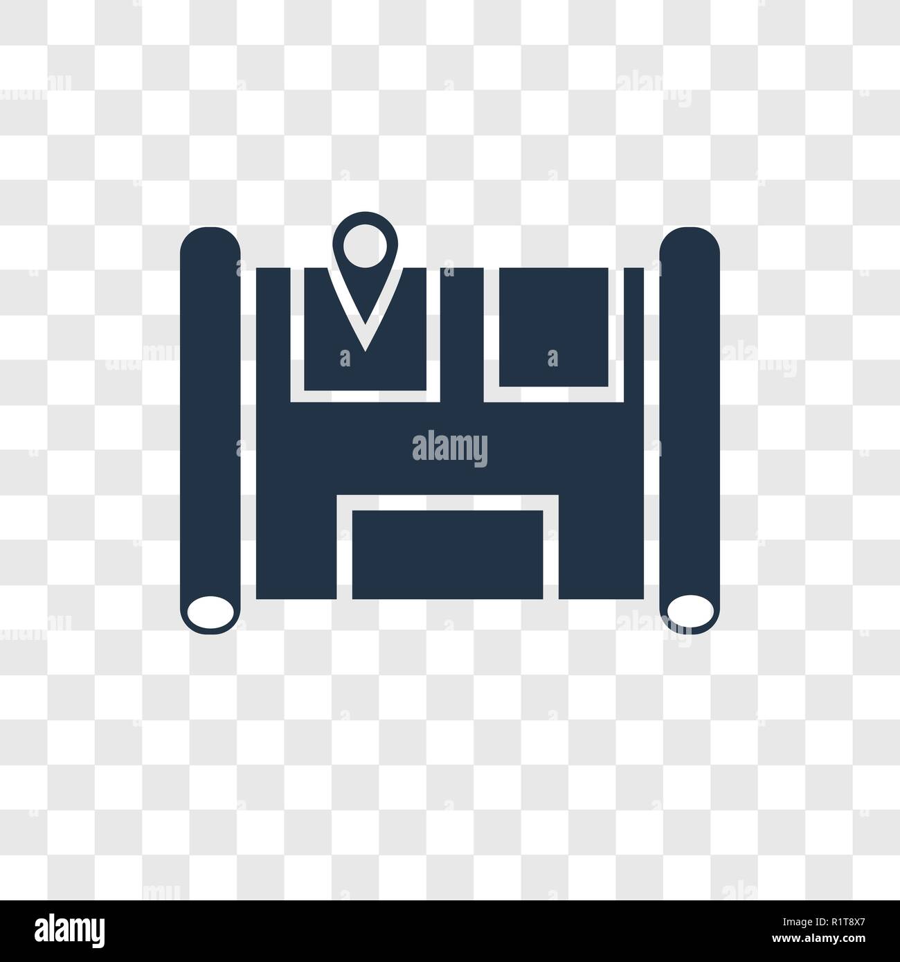 Map vector icon isolated on transparent background, Map transparency ...