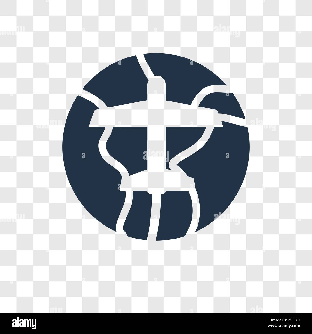 World vector icon isolated on transparent background, World ...