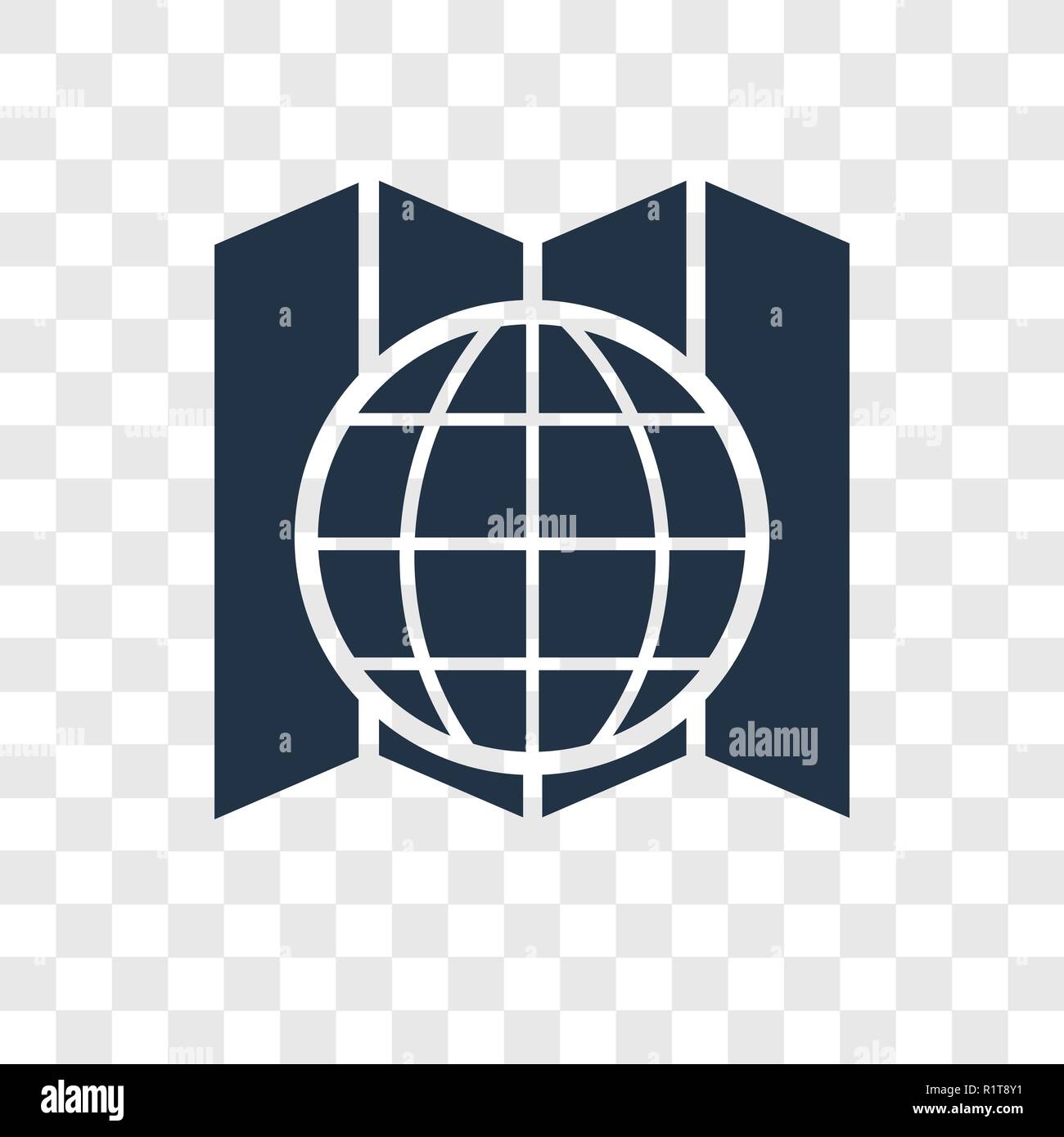 World vector icon isolated on transparent background, World ...
