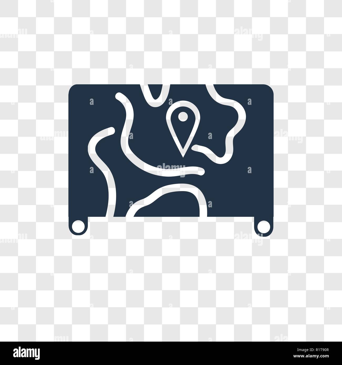 Map vector icon isolated on transparent background, Map transparency ...