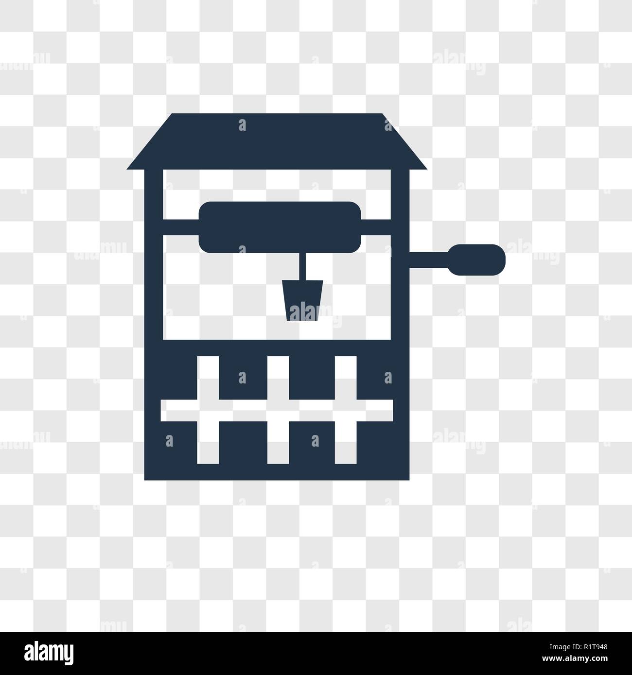Well vector icon isolated on transparent background, Well transparency ...