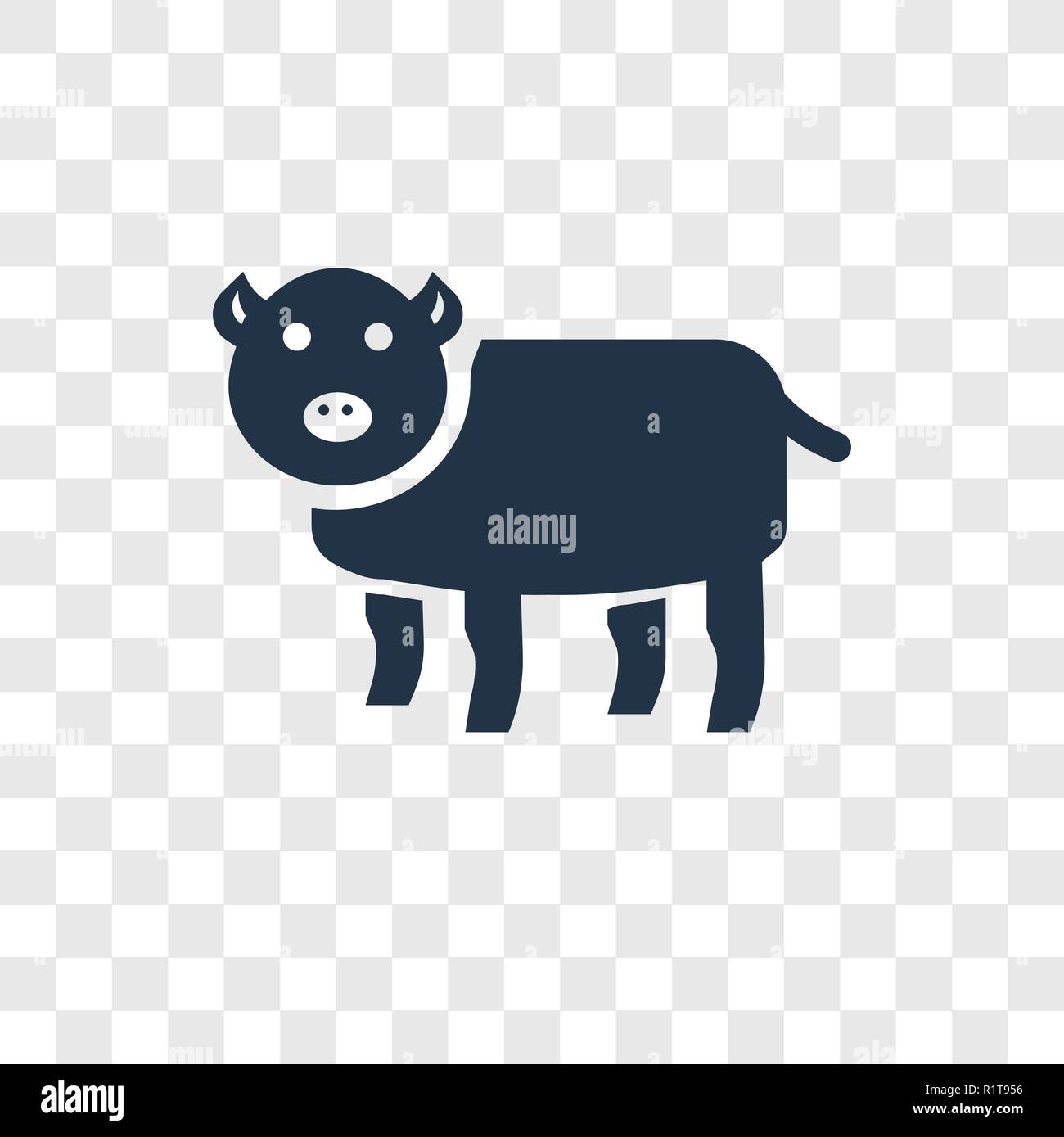 Pig vector icon isolated on transparent background, Pig transparency ...