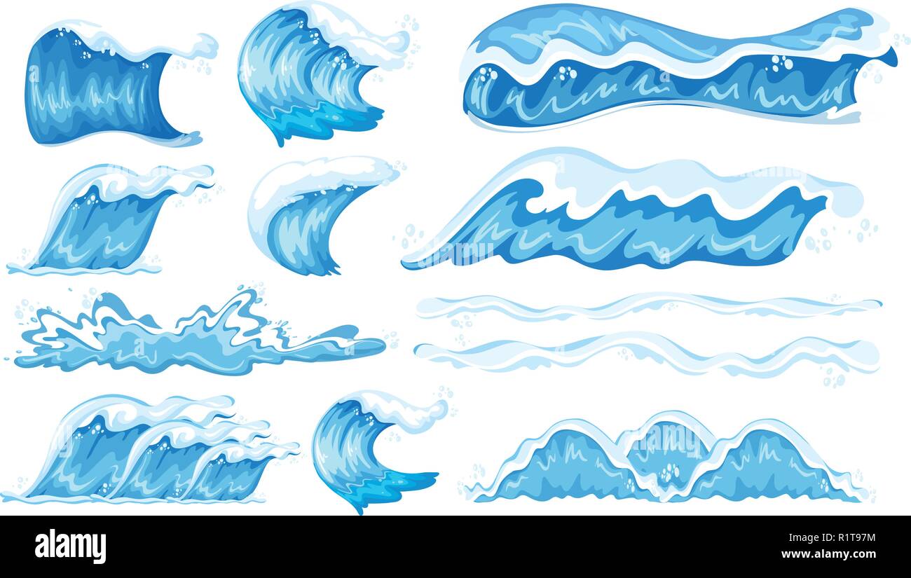 Set of different wave illustration Stock Vector Image & Art - Alamy