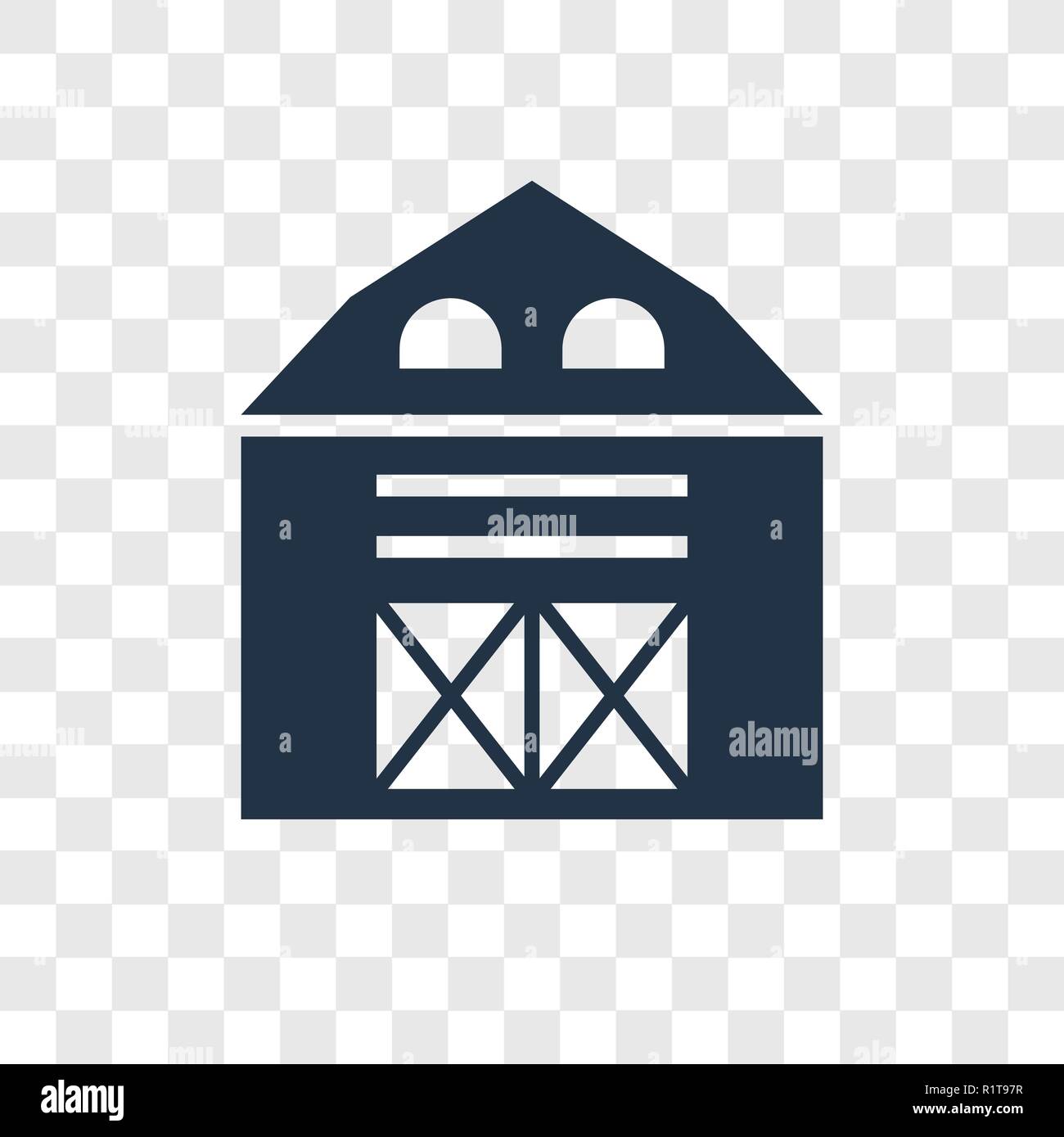 Barn vector icon isolated on transparent background, Barn transparency ...