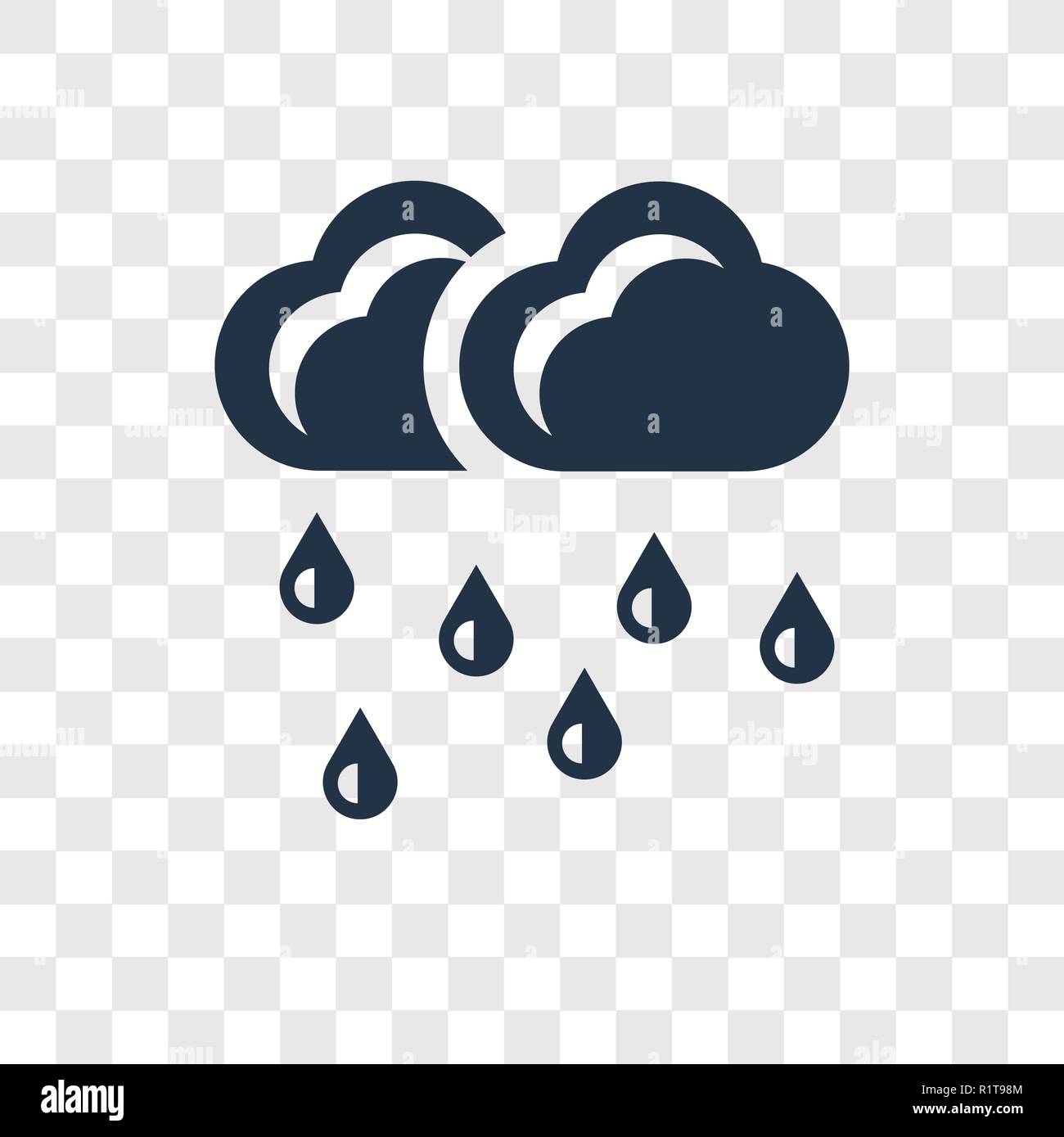 Rain vector icon isolated on transparent background, Rain transparency ...