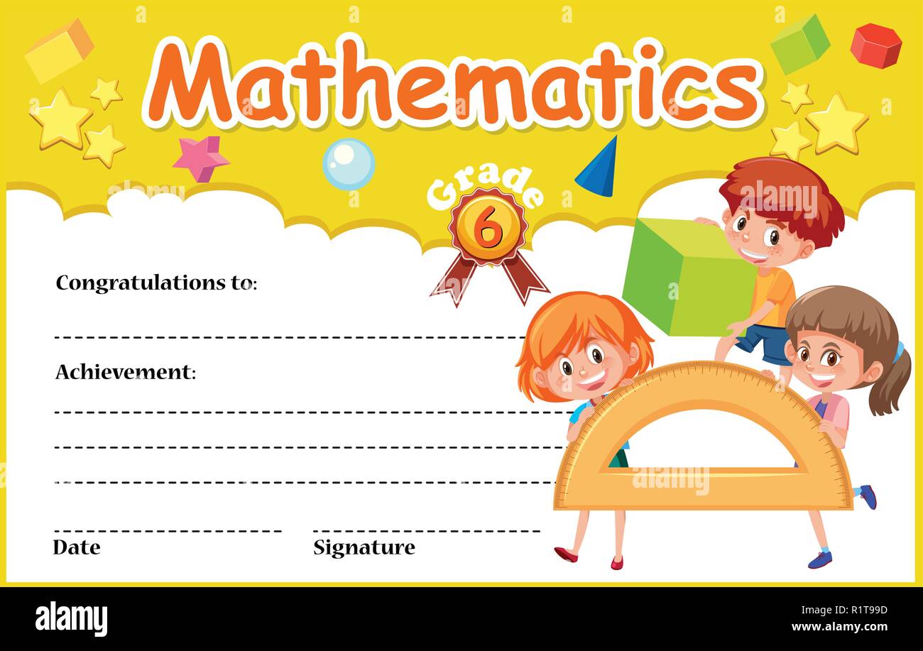 A mathematic certificate template illustration Stock Vector Image & Art ...