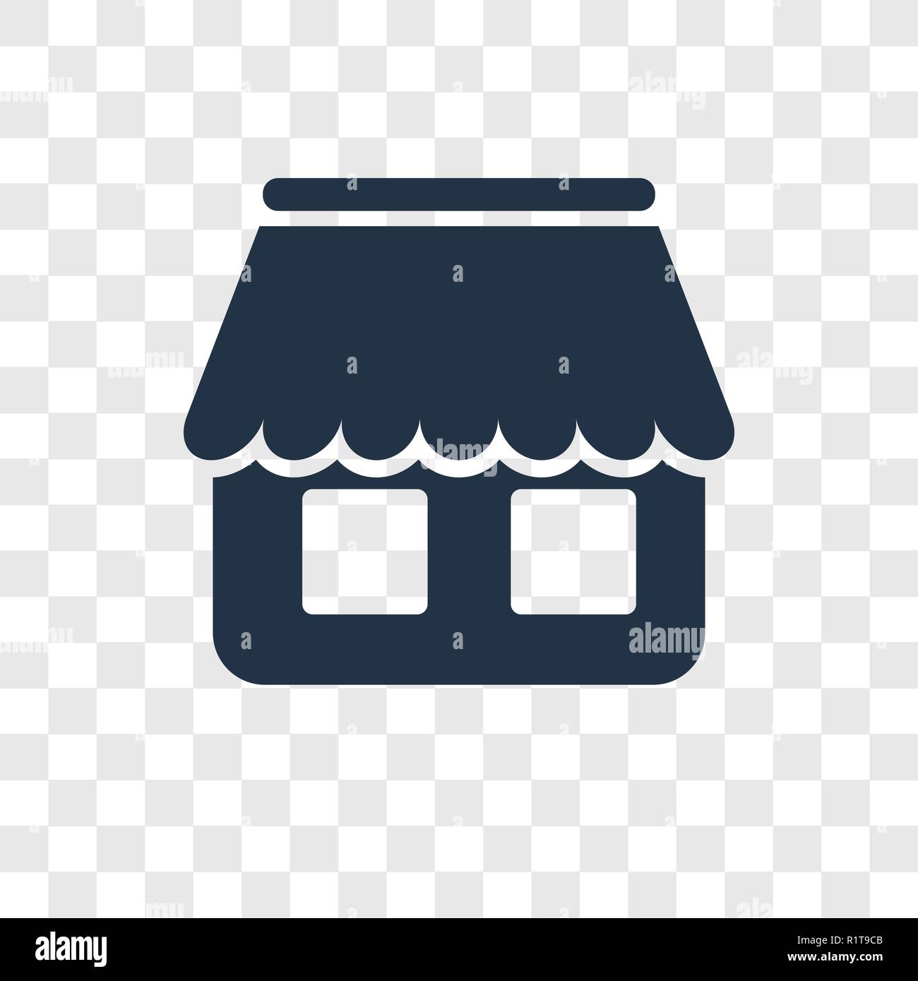 Shop vector icon isolated on transparent background, Shop transparency ...