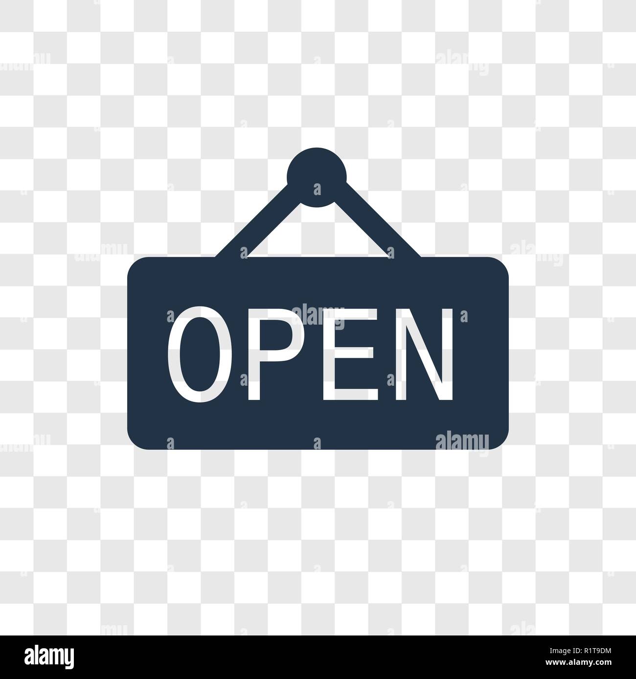Open vector icon isolated on transparent background, Open transparency ...