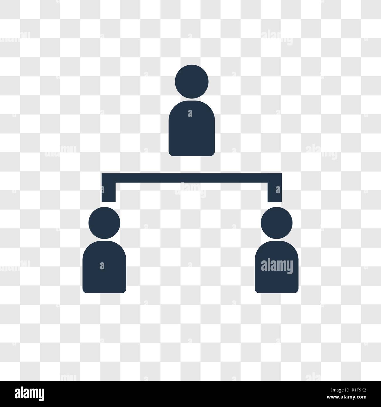 Hierarchical structure vector icon isolated on transparent background ...