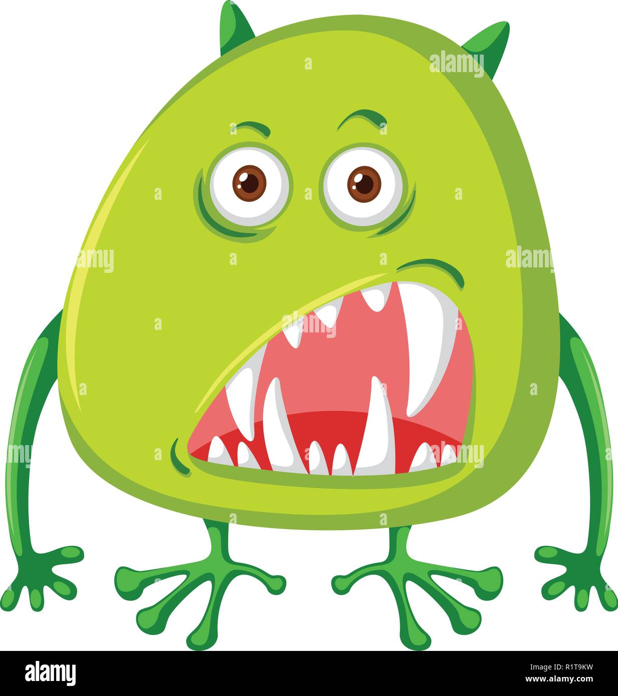 A green spooky monster illustration Stock Vector Image & Art - Alamy
