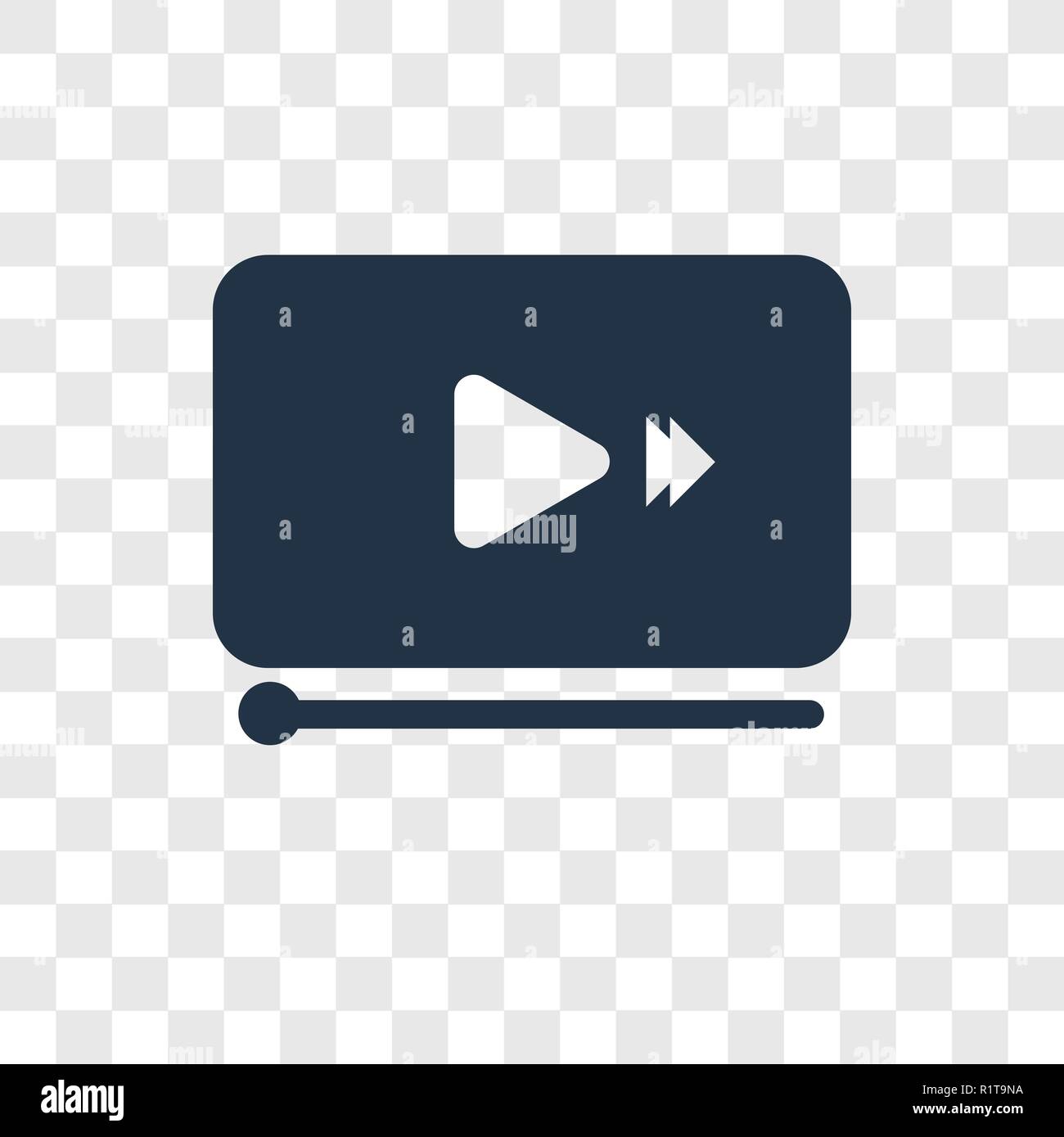 Video player vector icon isolated on transparent background, Video ...